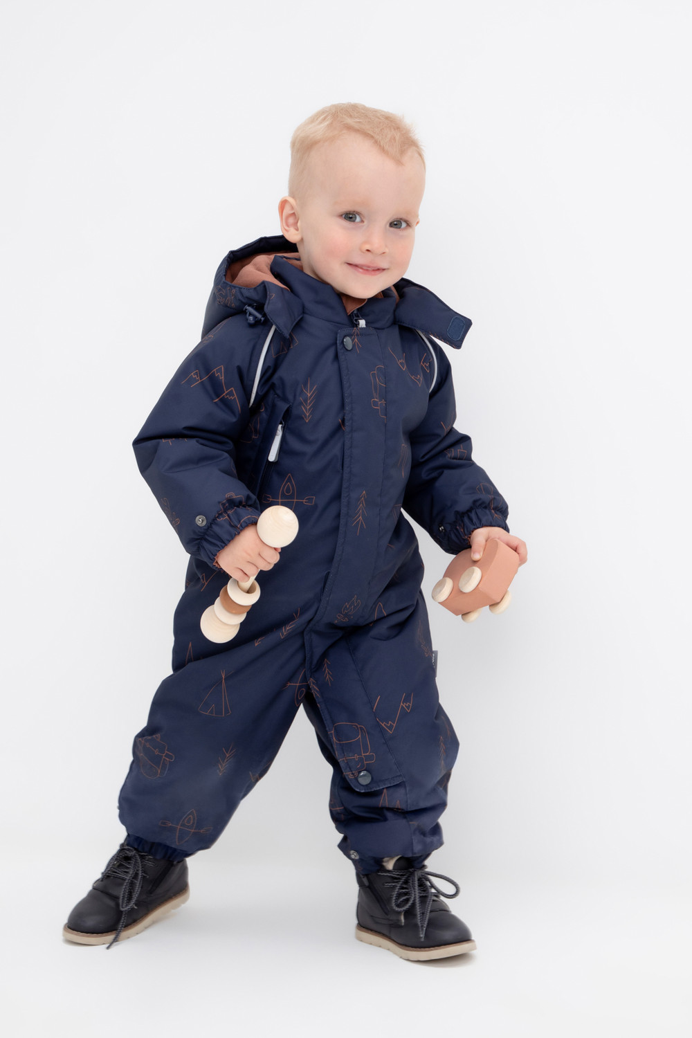 Комбинезоны утепленные для мальчика в Уфе, артикул: ВК 60032/н/38 Ал, цвет: глубокий синий ...