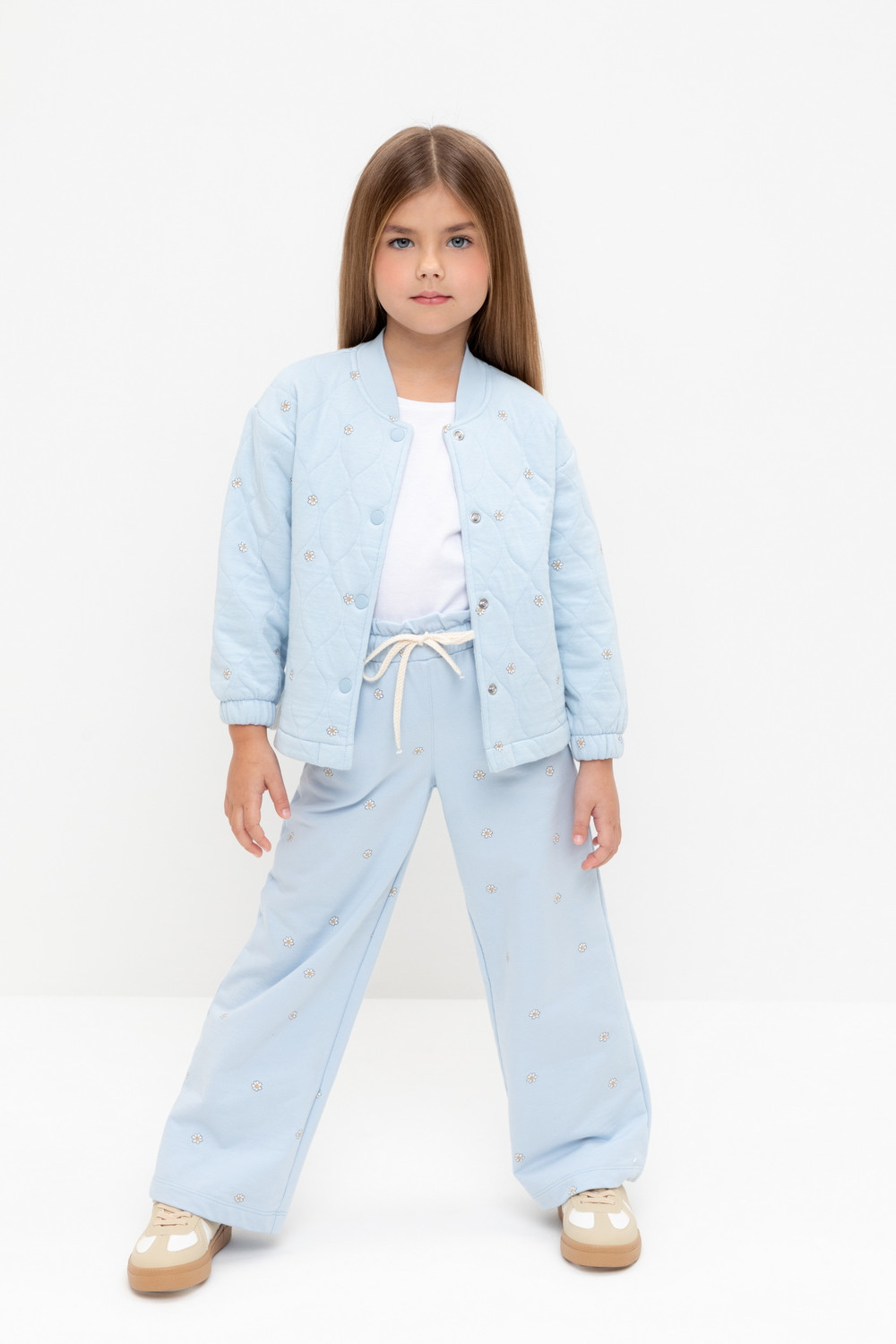 Жакет для девочки в Уфе, артикул: КР 301994, цвет: голубой, любимые ромашки к, Бомбер из ...